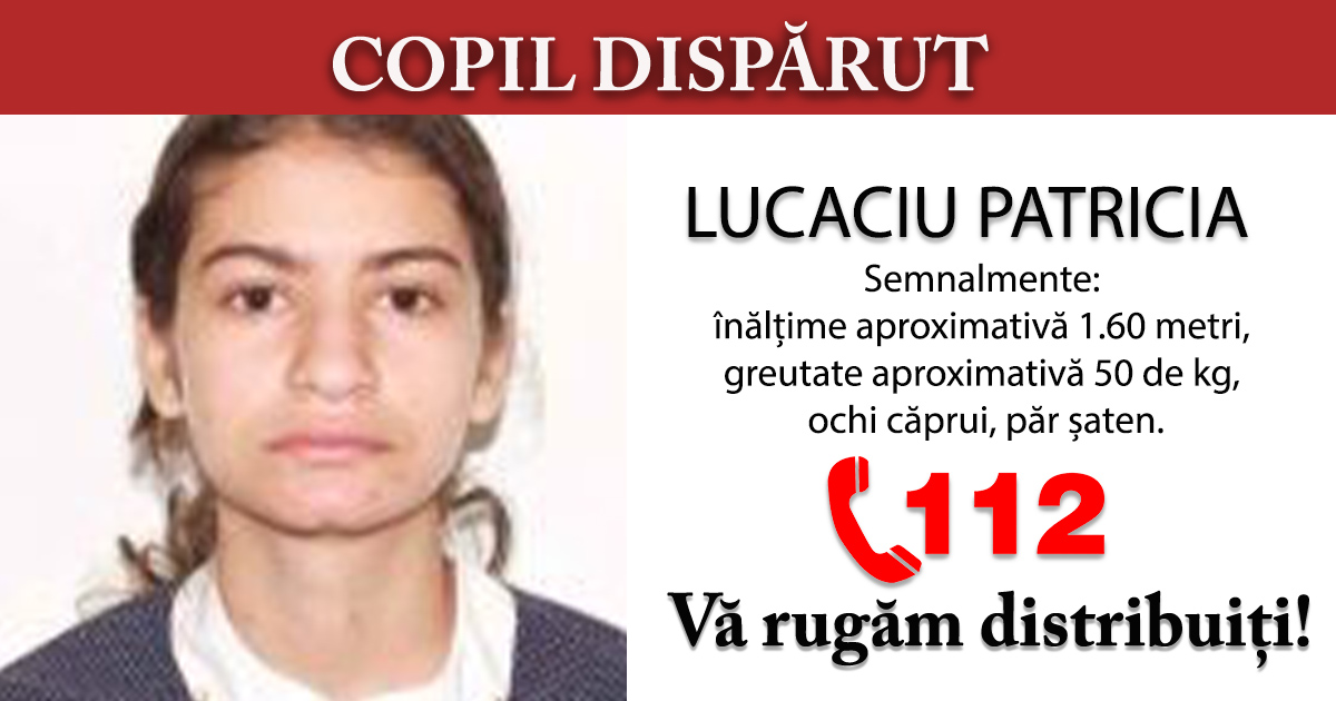 Patricia a dispărut de acasă. Polițiștii sătmăreni și familia vă cer ...